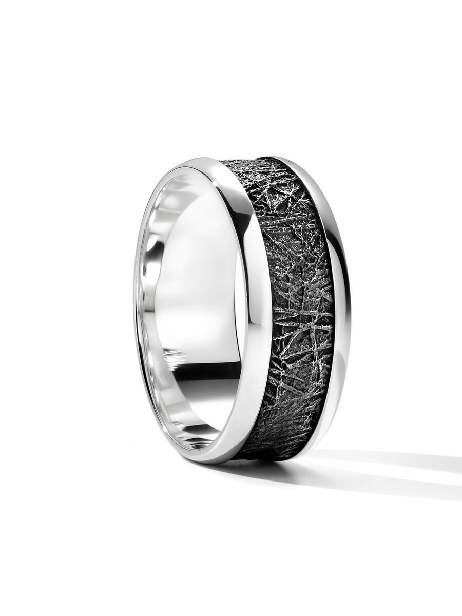 Кольцо обручальное, серебро, 925 проба, чернение
