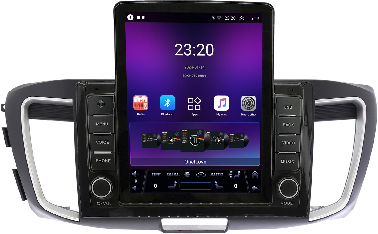 Штатная магнитола Honda Accord 9 2012-2019 Canbox GTR095-10-1156 на Android 10 (QLed, 4/64, DSP, CarPlay)