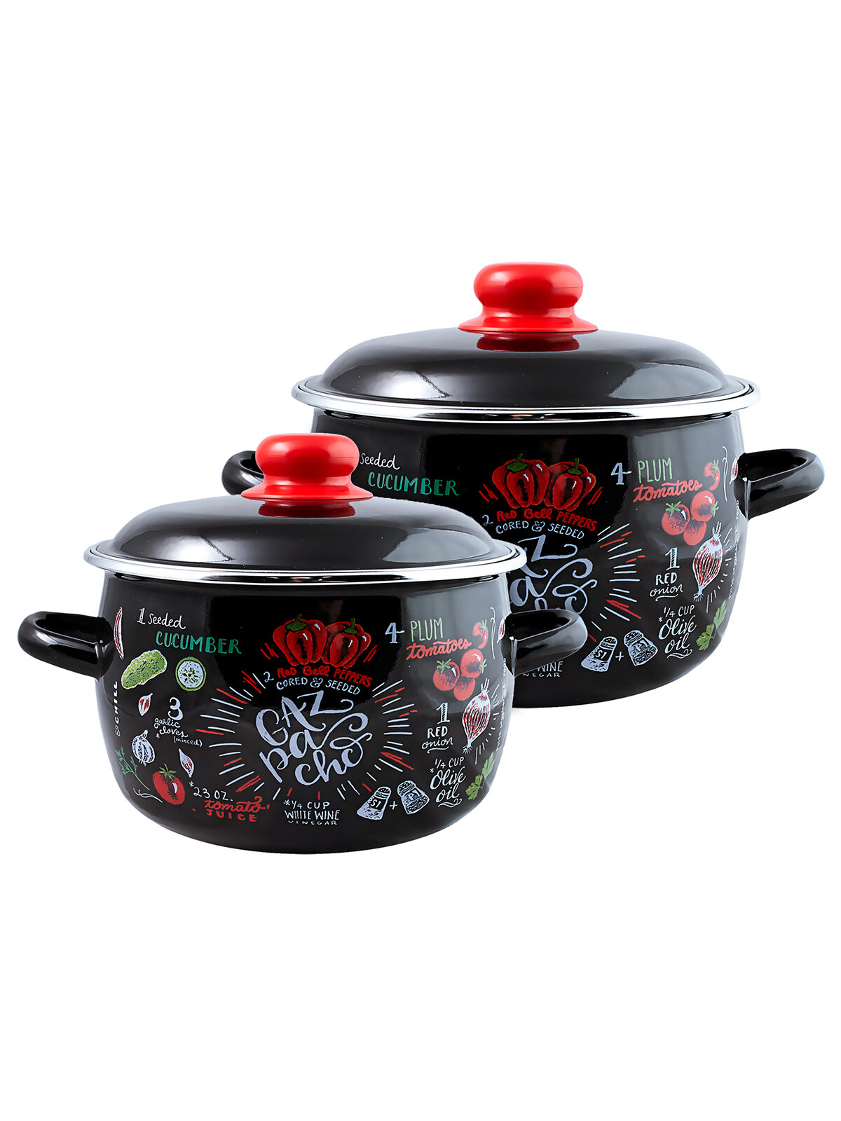 Набор эмалированных кастрюль Appetite Gazpacho, 2 шт