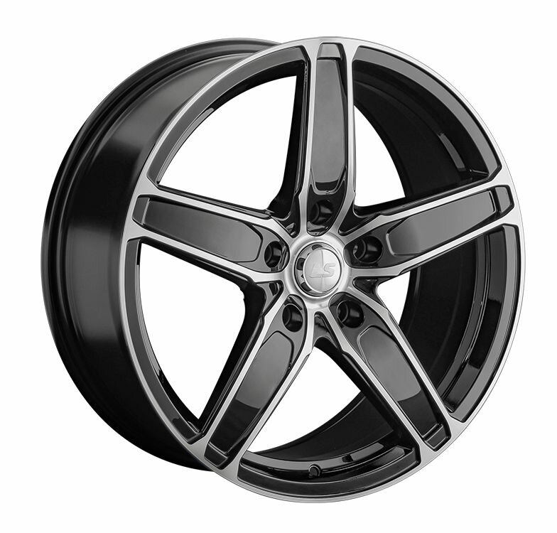 Колесный диск LS LS1337 18x8" PCD5x127 ET45 D71,6 черный глянцевый с полированными лучами