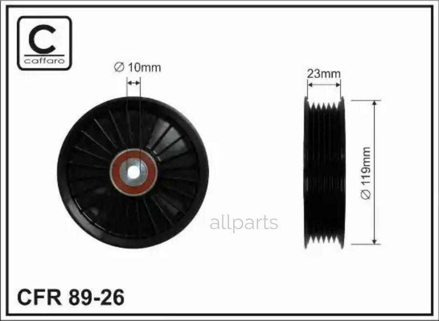 CAFFARO 8926 Ролик генератора обводной Volvo S40 S60 S70 S80 1830 9506