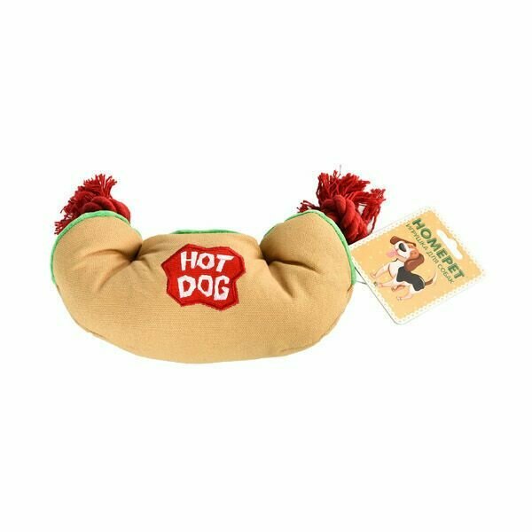 Homepet Игрушка для собак, Хот-дог с пищалкой, 42х9,5 см.