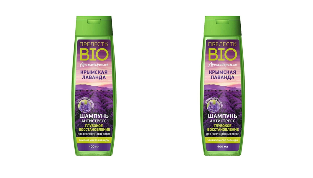 Шампунь для волос Прелесть Био, Крымская лаванда, антистресс, 400 мл, 2 шт