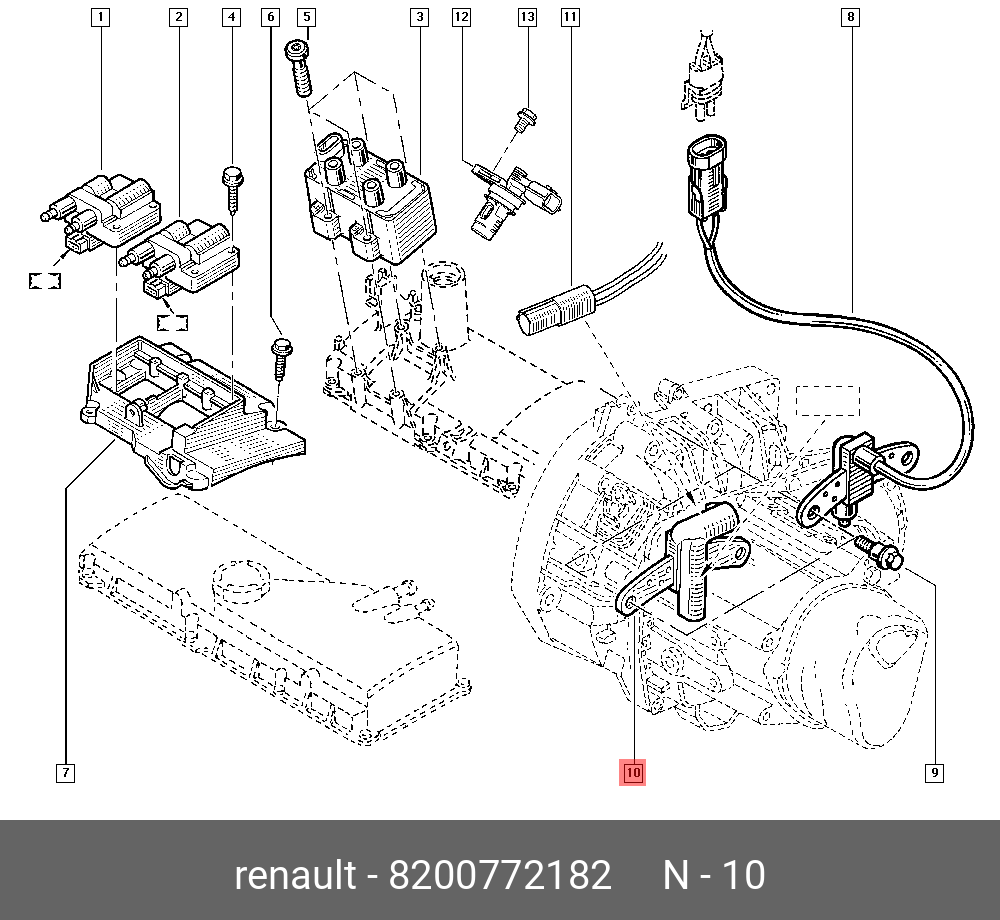 Датчик положения коленвала 2P Renault 8200772182