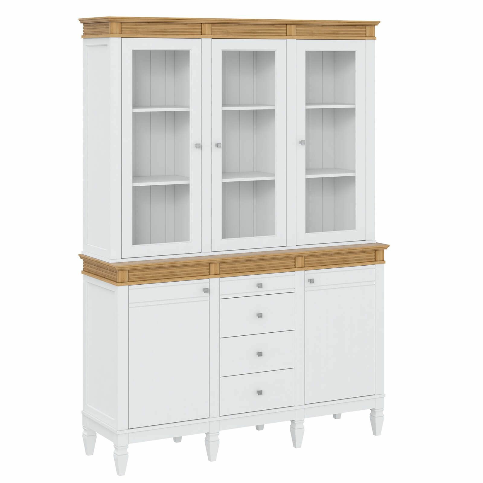 Буфет ММЦ Гостиная Ольса 330/324 (белый лак+антик №24) из массива сосны