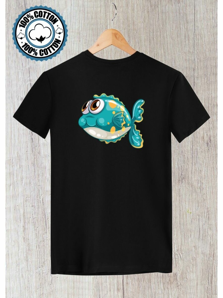 Футболка мультяшная рыбка fish рыбалка