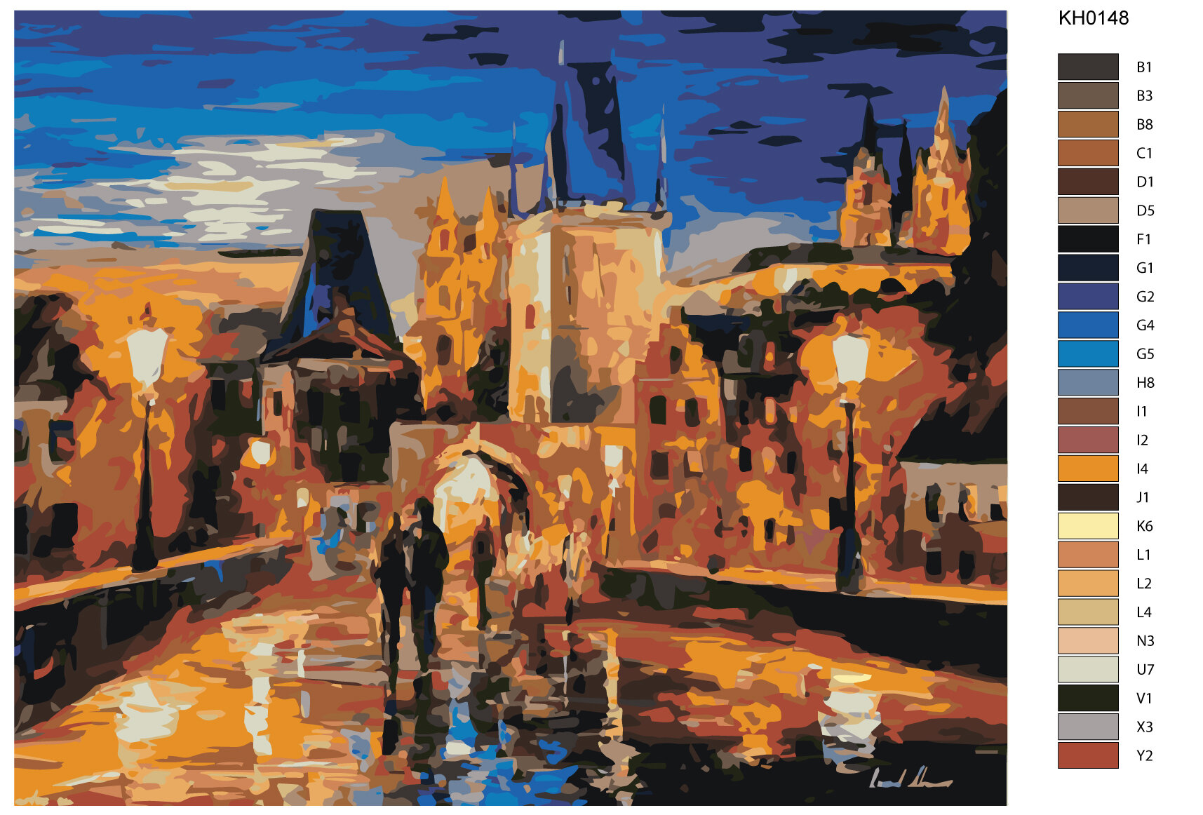 Картина по номерам "Ночь в Праге" Леонид Афремов KH0148 40x50