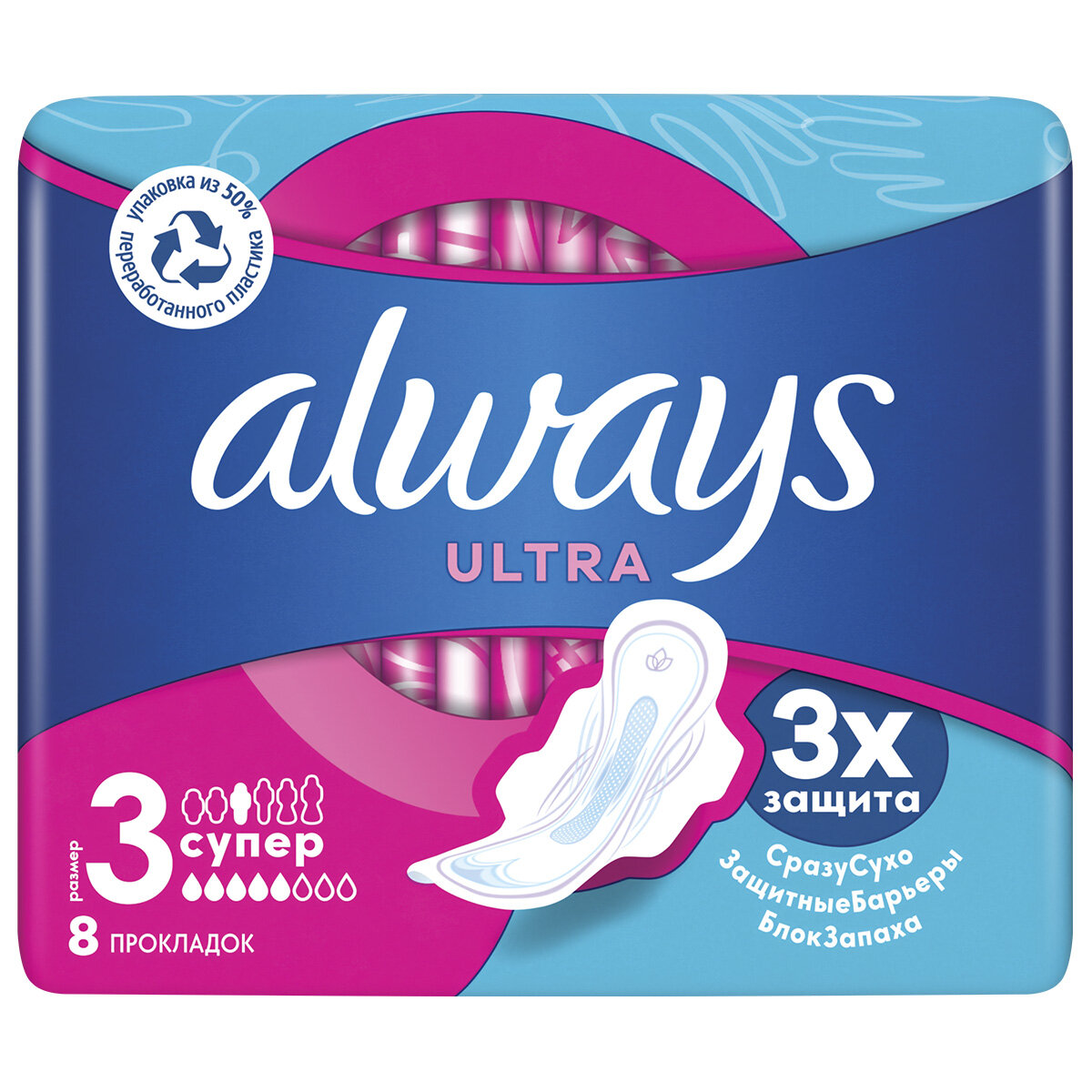 Прокладки гигиенические Always удлиненные Ultra Super 8шт