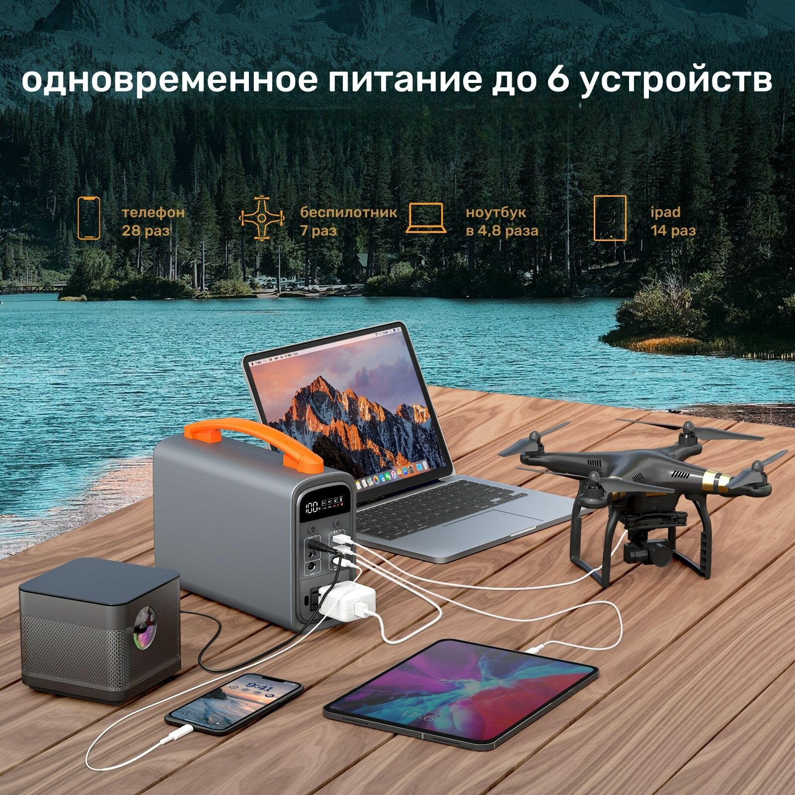 CTECHI, мобильный источник питания, 200 Вт, 220 В, 96000 мАч, портативная электростанция, литий-железо-фосфатный аккумулятор большой емкости для кемпинга на открытом воздухе.