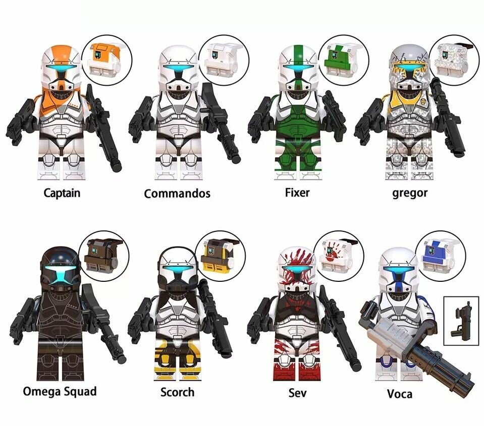 Набор минифигурок Звездные Войны "Клоны Republic Commando" 8 шт/ Фигурки Лего совместимы с оригиналом