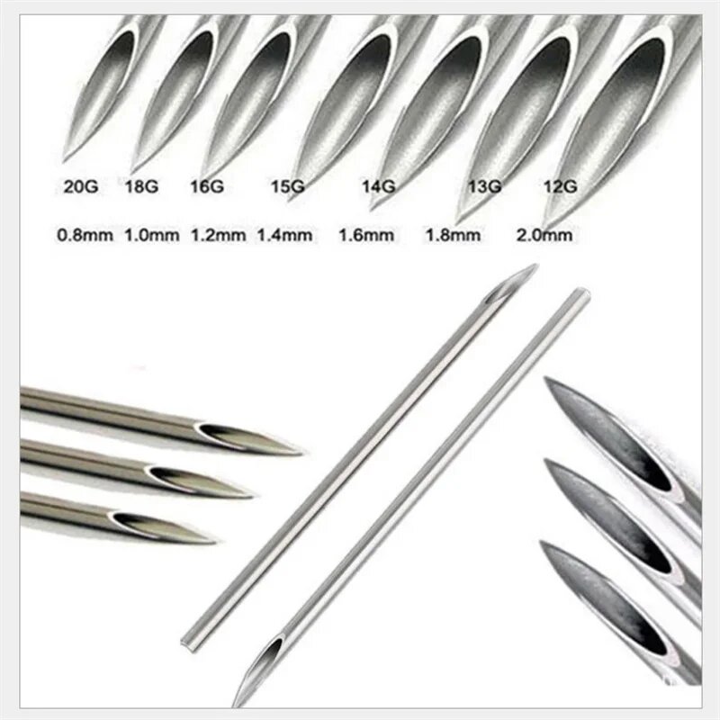 Одноразовые иглы для пирсинга из нержавеющей стали 100 шт. 15G