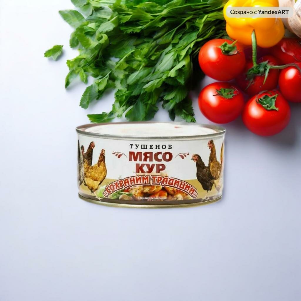 Мясо кур тушеное "Сохраним Традиции" 300гр. 6шт.