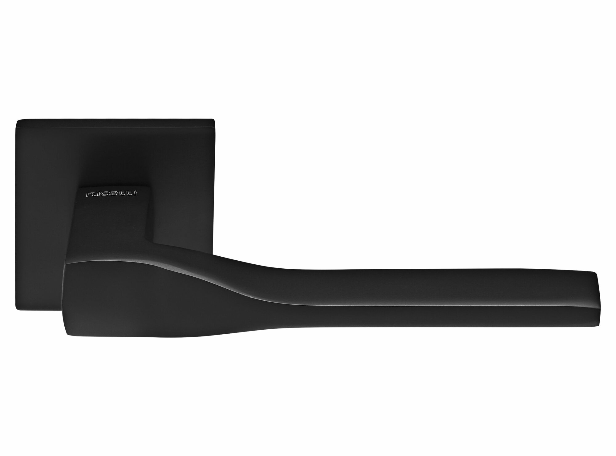 Ручка дверная межкомнатная на квадратной розетке 6 мм RUCETTI (Ручетти) RAP 27 SLIM-S BL, цвет - черный