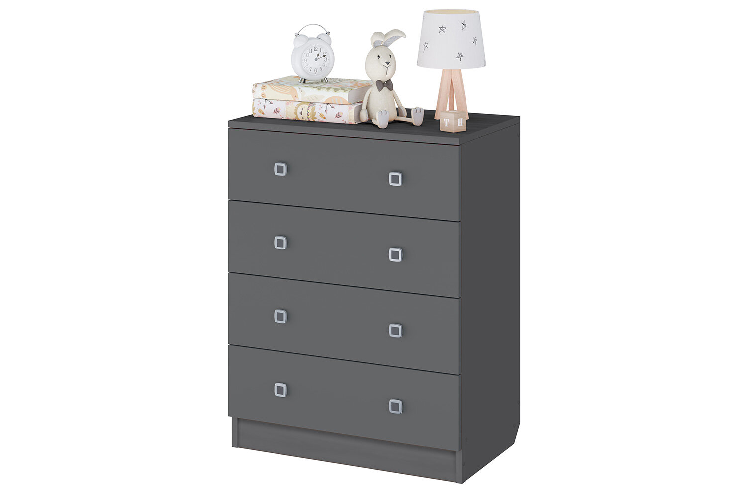 Комод для одежды POLINI kids Simple, 60,4х79,2х38 см, 4 ящика, цвет серый — фото 1