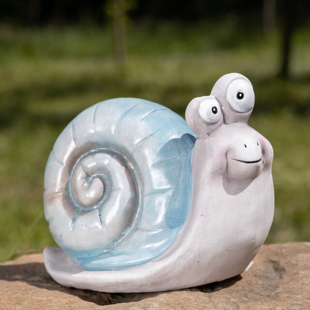 Садовая фигура Улитка Франческа 17 см дымчато-голубая, Kaemingk, 803699-2