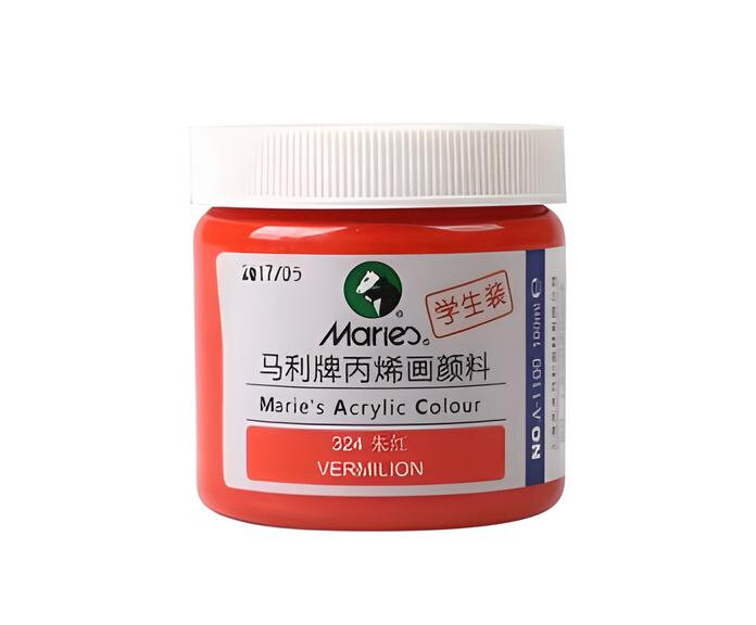 Краска акриловая 100 мл. Красная киноварь DB-1056 в баночке №324 Maries