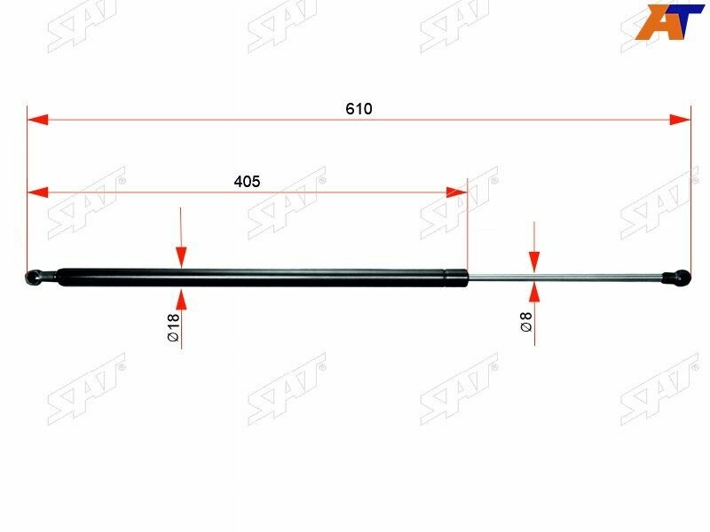. SAT Амортизатор (Газовый упор) крышки багажника для NISSAN NOTE E11 05-09