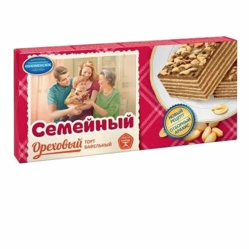 Коломенский Торт вафельный Семейный Ореховый, 230 г