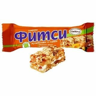 Батончик Фитси мультизлаки и курага 22грамм 16штук Акконд.