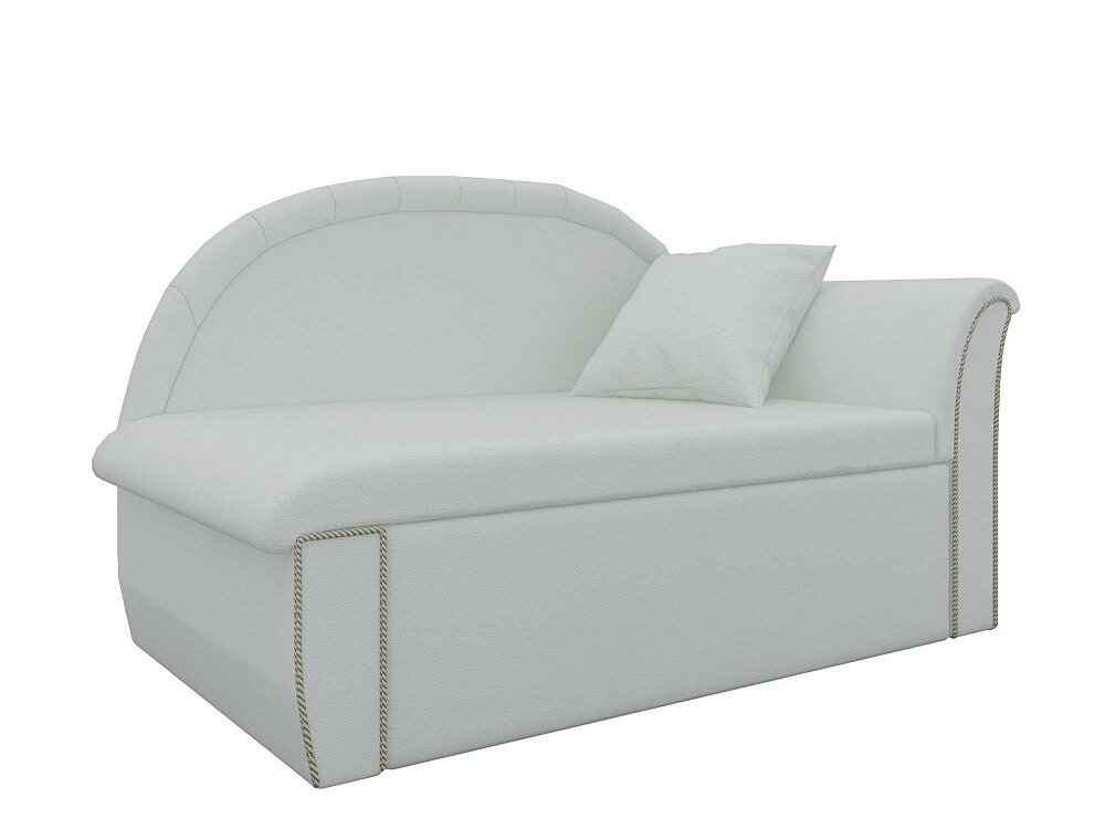 Прямой диван тахта Капри Белый, тахта, 135х74х75 см, с ящиком для белья