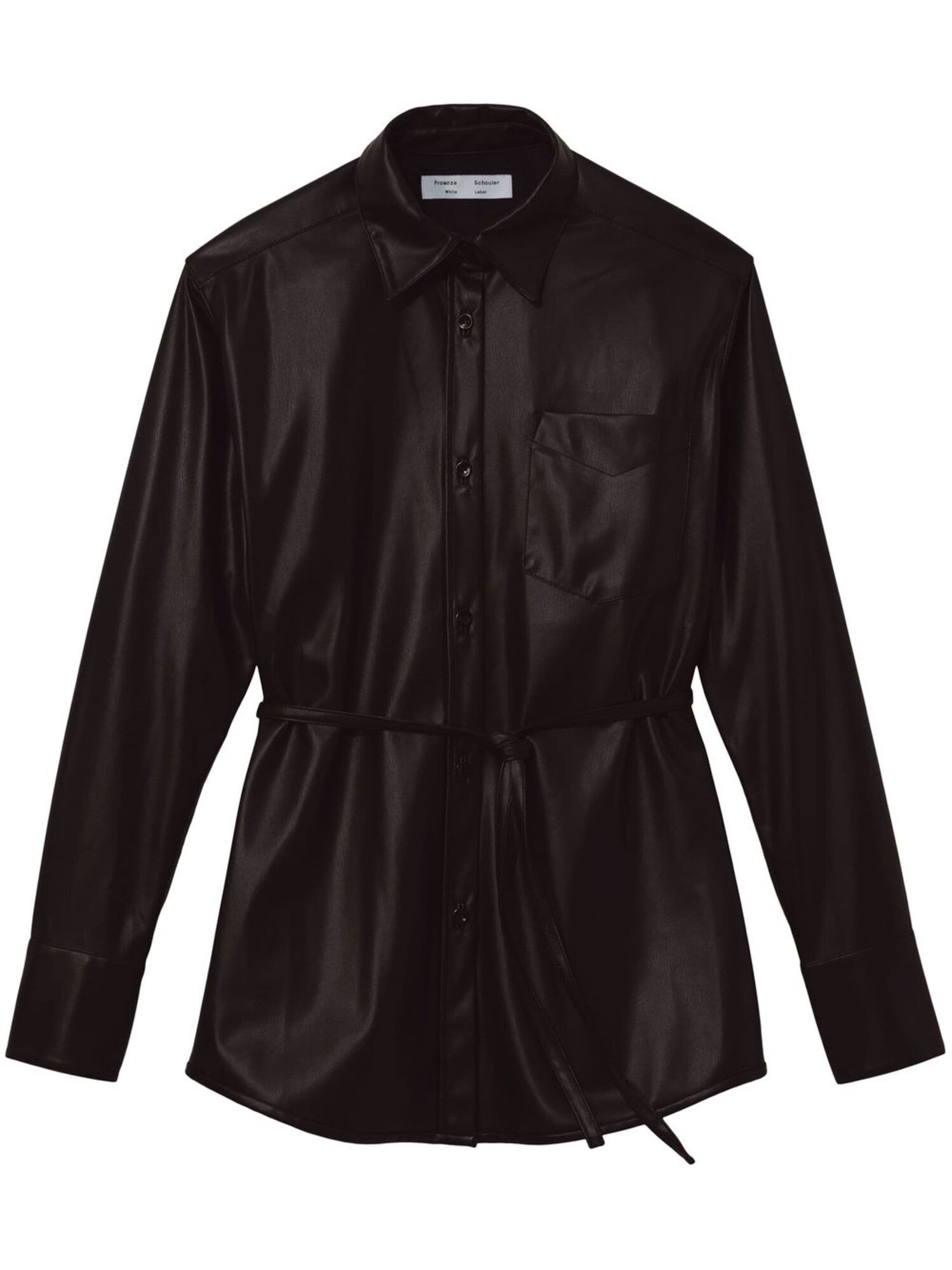 Куртка Faux-leather shirt jacket