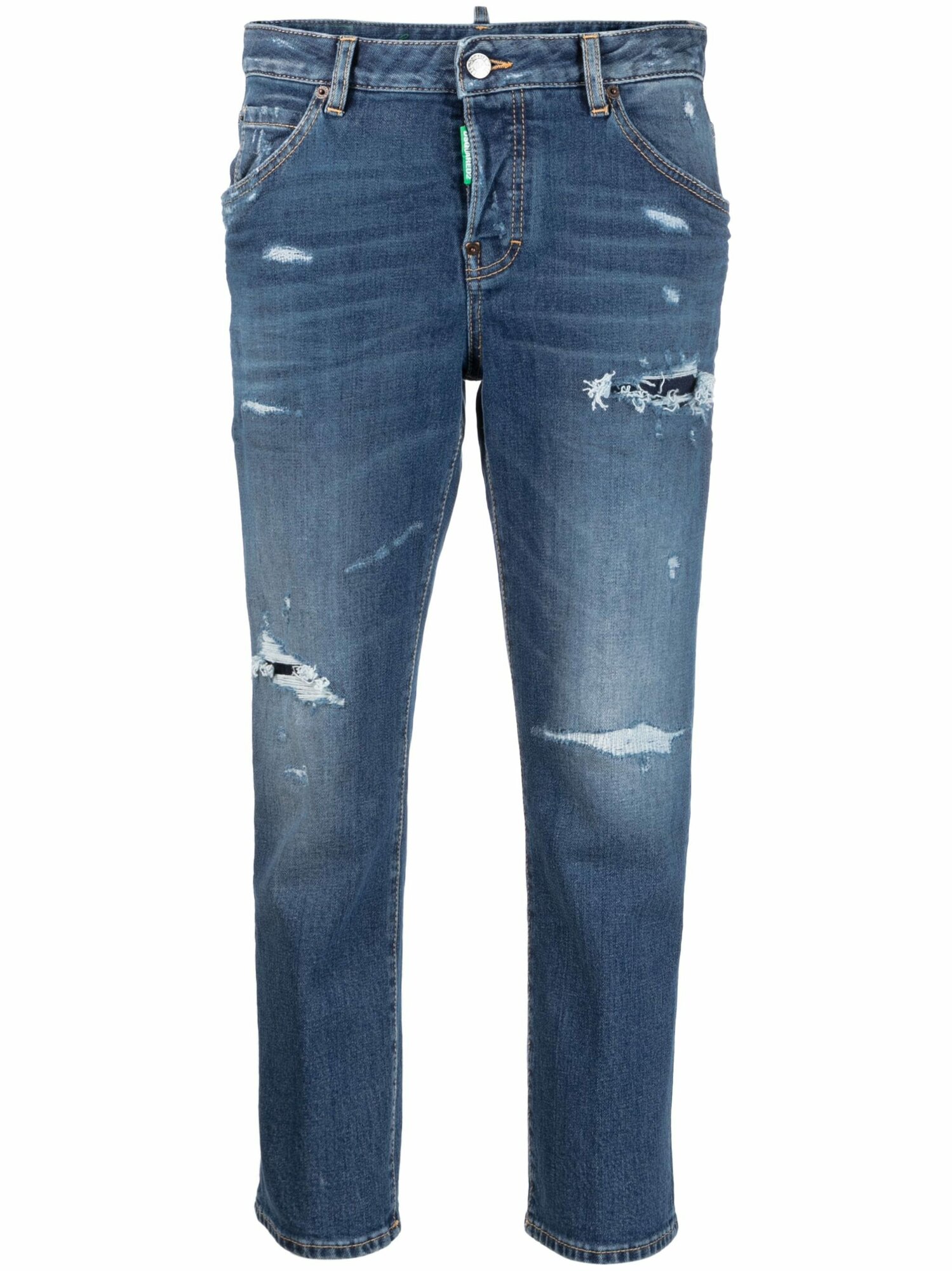Джинсы скинни Distressed slim-fit cropped jeans 