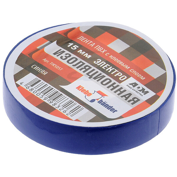 Изолента TIK505T синяя ПВХ 15ммХ20м (Klebebander) (11 шт. в комплекте)