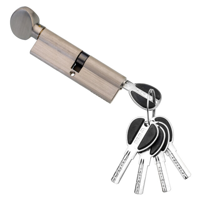 Цилиндр ключевой MSM 110мм 60x50 матовый никель вертушка