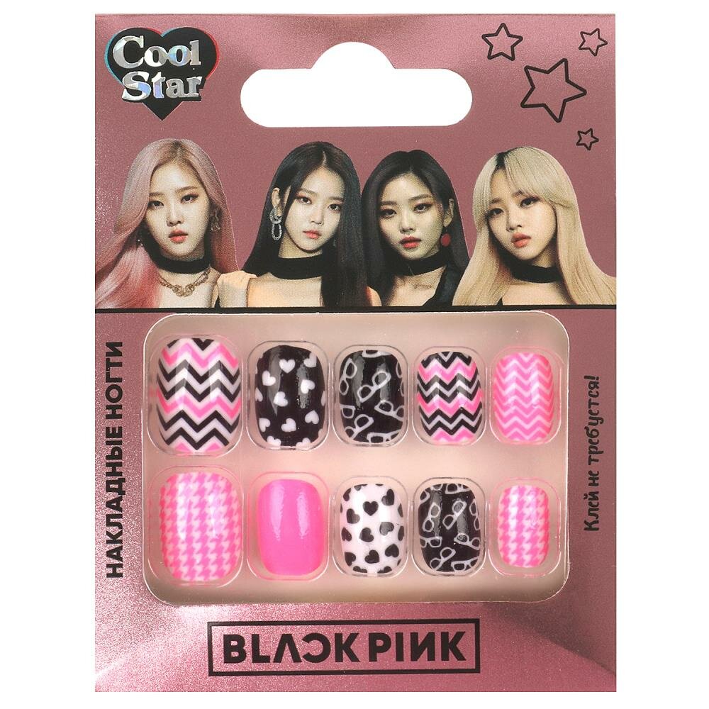 Ногти накладные для девочек Black Pink Cool Star 115616-BP-TTG