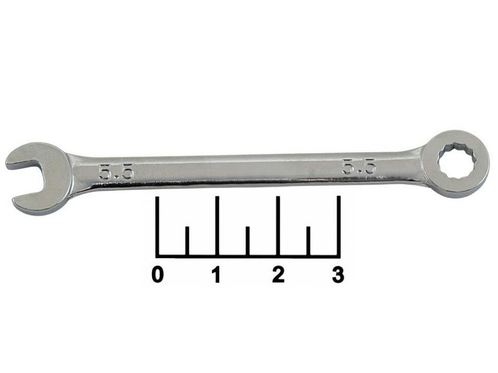 Ключ гаечный рожковый/накидной 5.5/5.5мм mini
