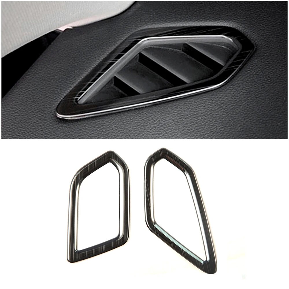 Для Haval F7 F7X 2018-2023 приборная панель автомобиля, кондиционер, вентиляционное отверстие, крышка, рамка, отделка, декоративная наклейка из нержавеющей стали Black