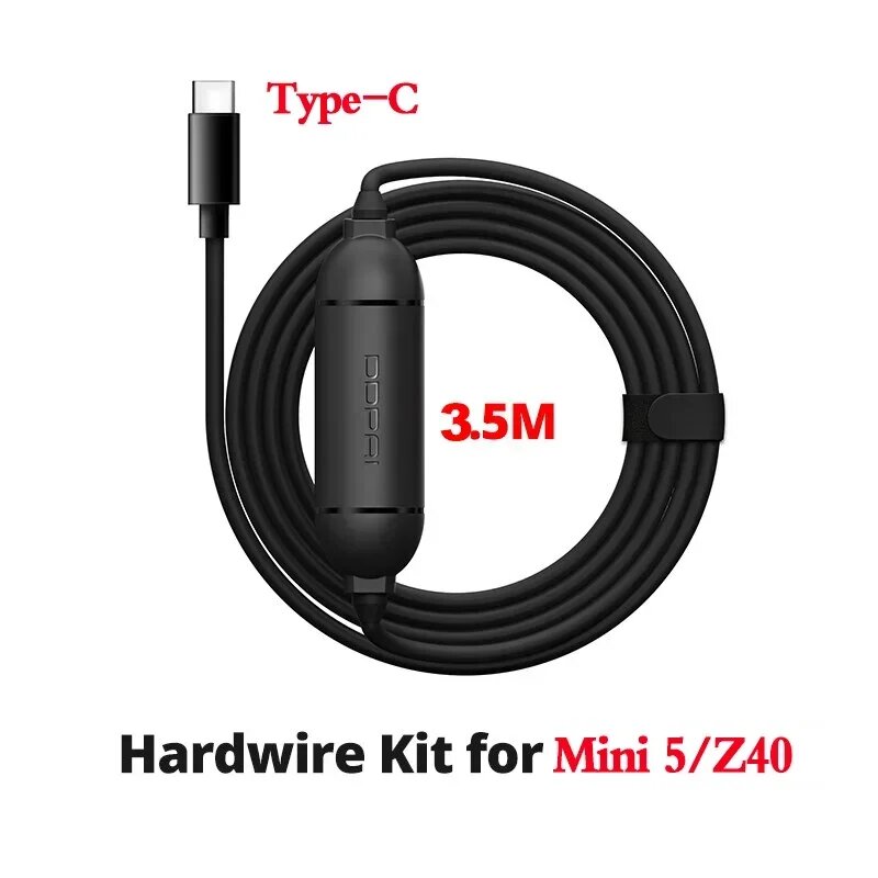 Youpin Новый DDPAI Mini 5/Min 3/Z40/Z50 Hardwire Kit 12/24V Micro USB Type-C Mini 5-Z40-Z50