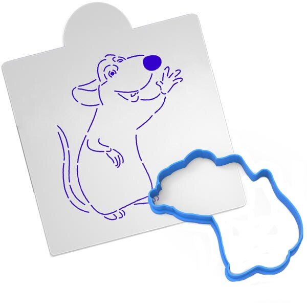 Трафарет для мастики/марципана Ратату. Рем.2 11 см. с вырубкой М648 (Набор из 3 шт.)