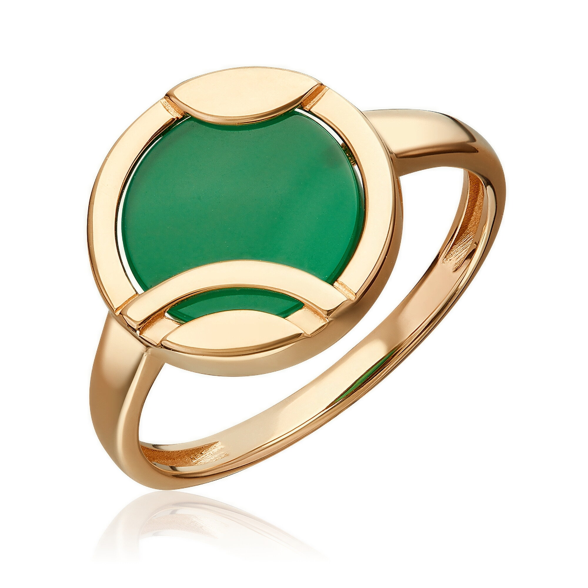 Кольцо Diamant online, красное золото, 585 проба, агат