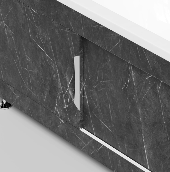 Экран под ванну 180 графитовый мрамор