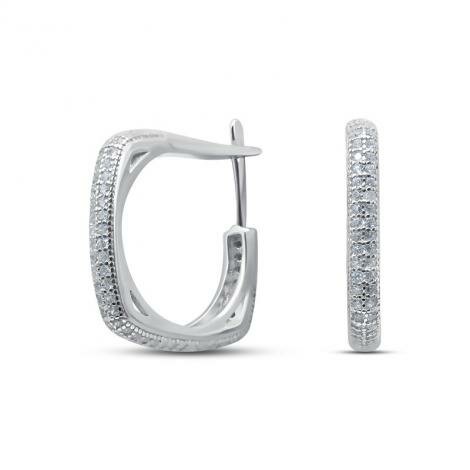 Серьги ZLATERA, серебро, 925 проба, родирование, циркон