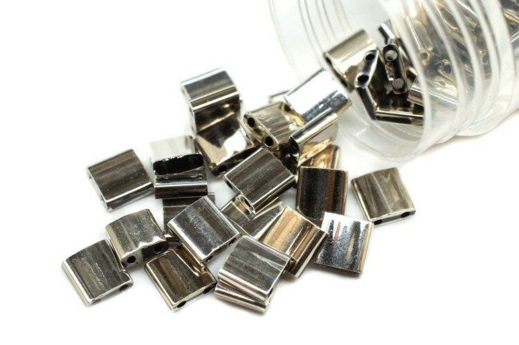 Бисер японский MIYUKI TILA #55097 Black Argentic Fulll, непрозрачный, 5 грамм