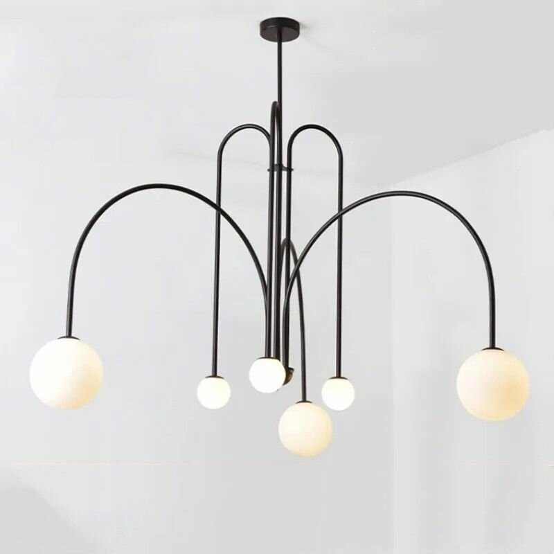 Креативная люстра из кованого железа-черный 130 см-теплый свет