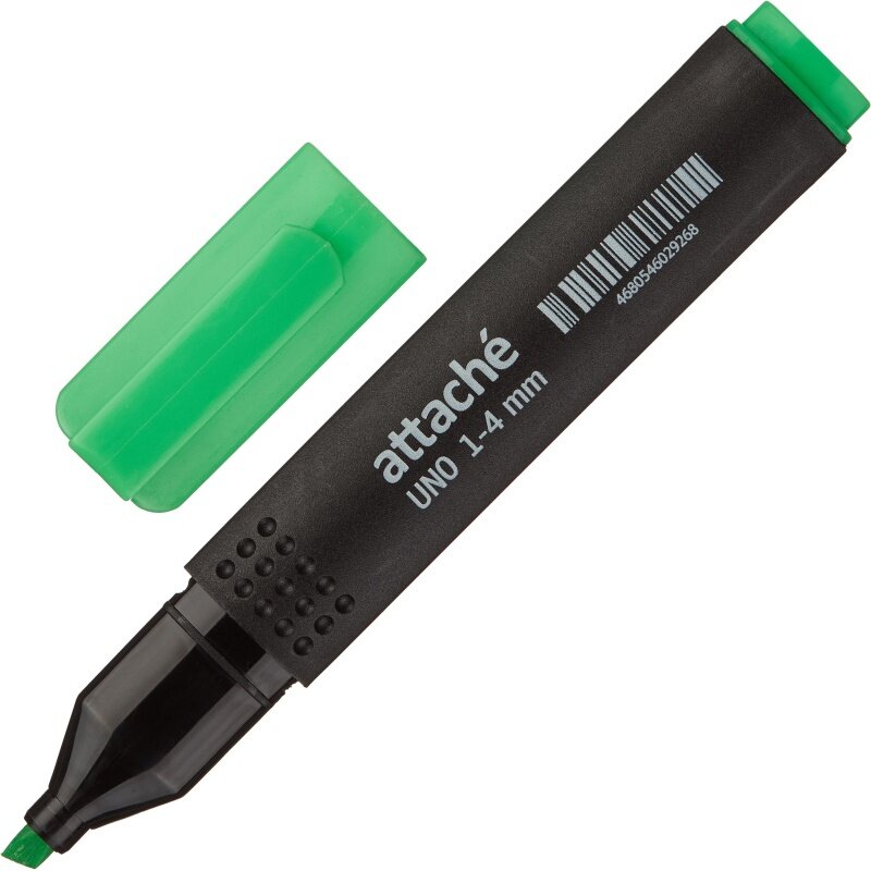 Маркер выделитель текста Attache Uno, 1-4 мм, зеленый, Economy (892703)