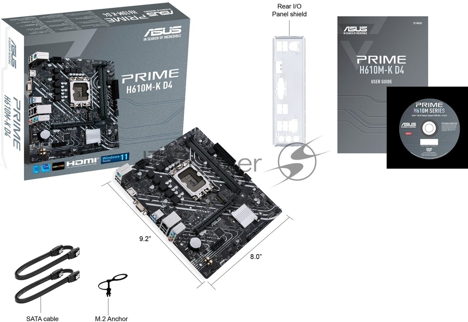 Материнская плата Asus PRIME H610M-K D4 Socket 1700 Intel H610 2xDDR4 mATX AC97 8ch(7.1) GbLAN+VGA+HDMI
