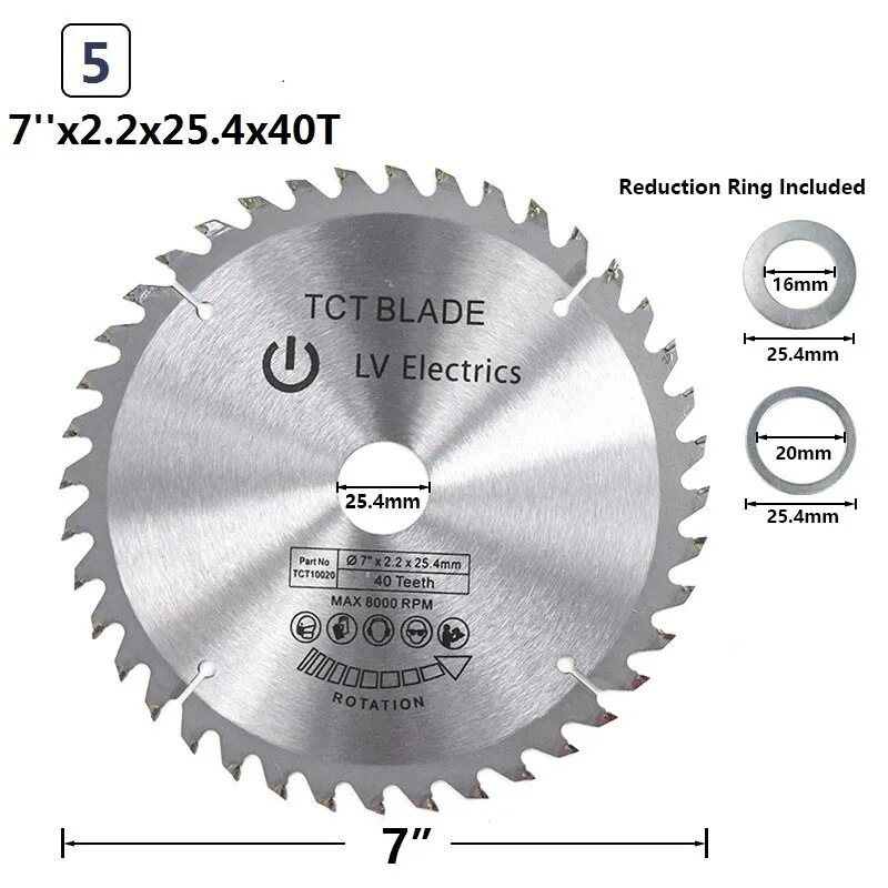 Пильный диск 7"x2.2x25.4x40T TCT