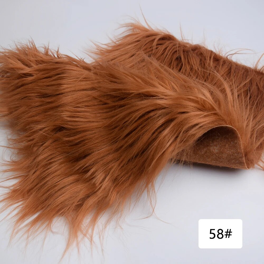 Мех ZYFMPTEX искусственный 100% полиэстер для рукоделия 25x45 см Коричневый, 58