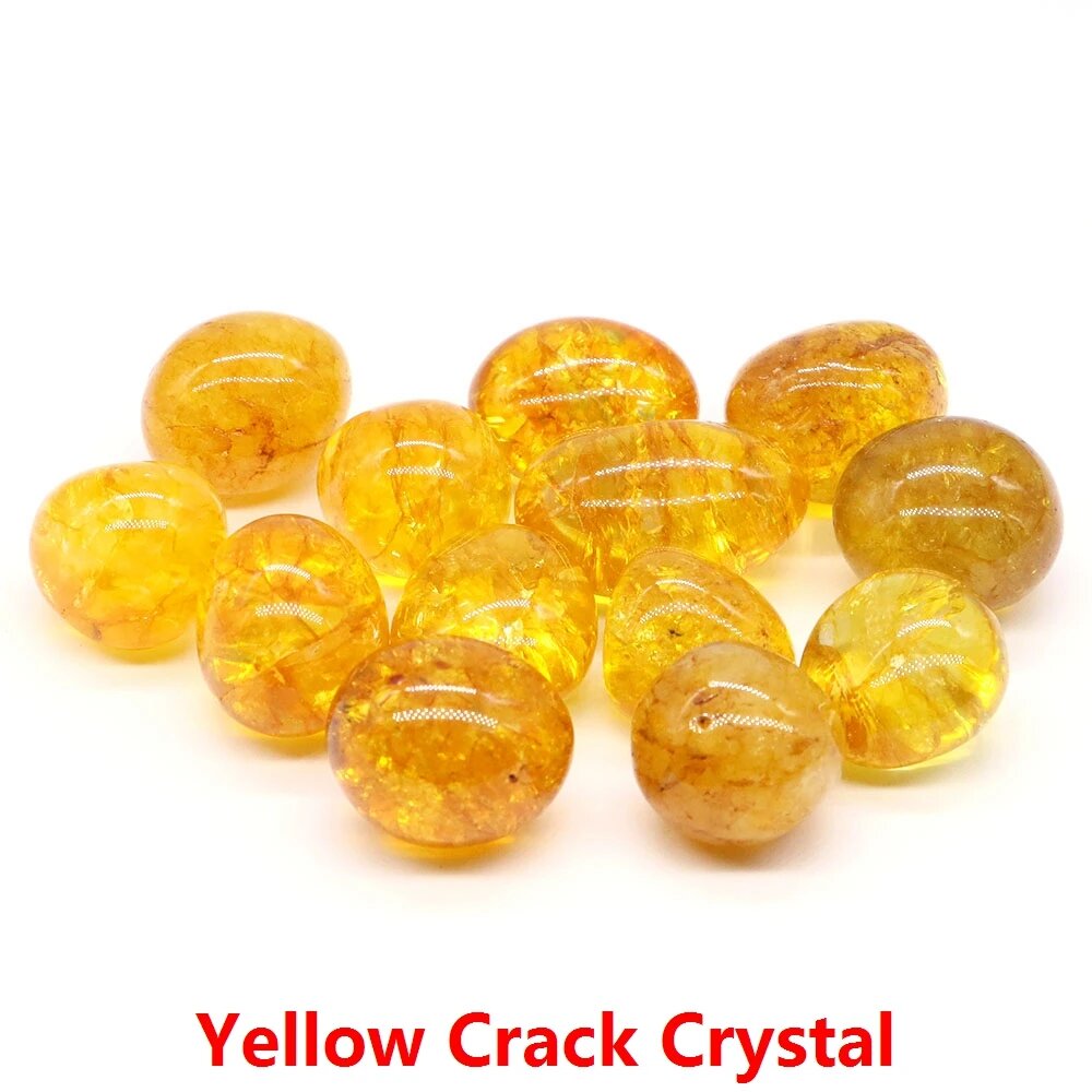 Полированный кристалл реiki из кварца Желтый, 100g, Yellow Crack Crystal