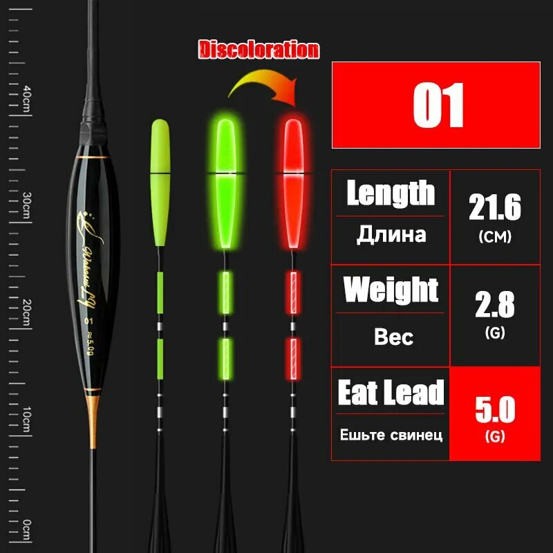 Электронный поплавок WAKASUILY зеленый Ordinary battery set, LY122-1