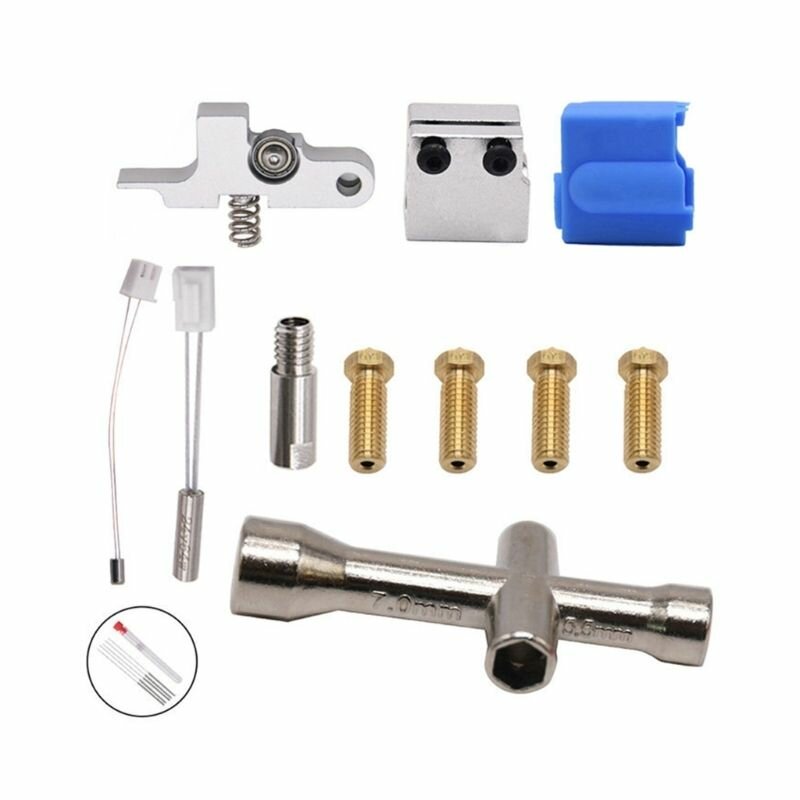 Качественный комплект экструдера для 3D-принтера, набор нагревательных блоков, прочный силиконовый рукав, нагреватель, термистор X1/Genius