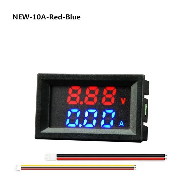 Мини вольтметр амперметр Jarhead 0-100V 0-10A NEW-Red-Blue