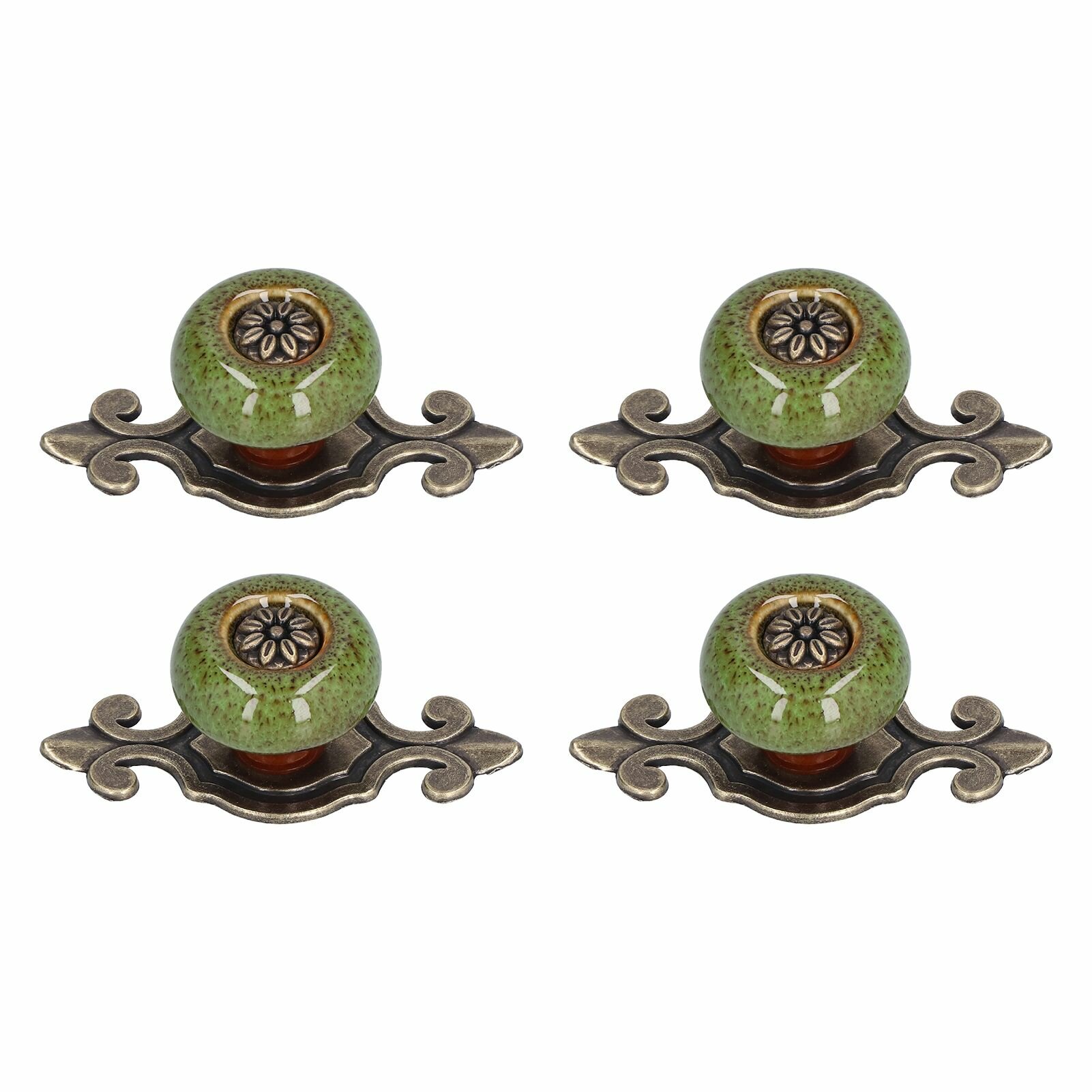 4 шт. ручки ящика шкафа из цинкового сплава, изысканная мебельная фурнитура, современные декоративные дверные ручки, зеленый цвет, прочная и простая установка