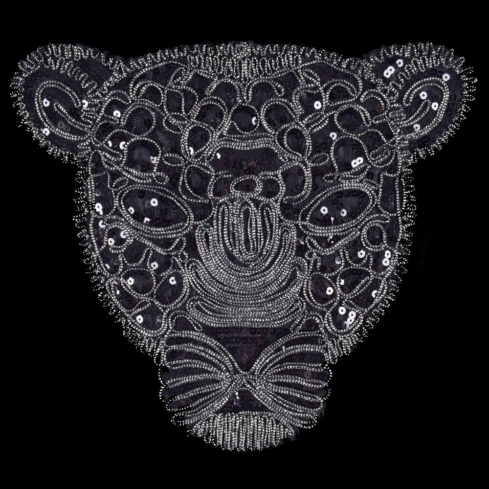 Нашивки ЗYLPYY леопардовые с совой и орлом, черные золотые с блестками