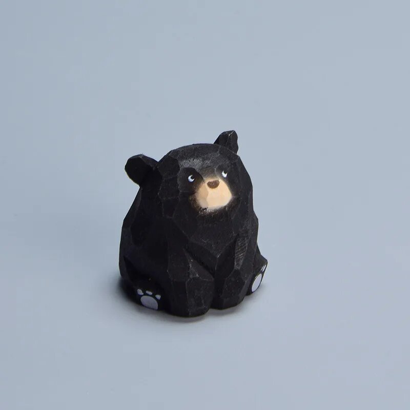 Миниатюрный деревянный медведь Black Bear