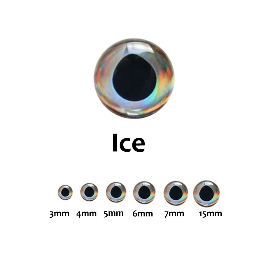 MAXIMUMCATCH 4D Живые Глазки для Мушек 6 Размеров 3mm 252pc, Ice